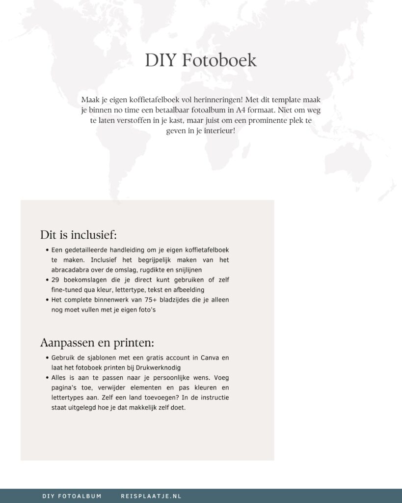 DIY Fotoboek - Zelf assouline style fotoalboek maken met Canva - Reisplaatje